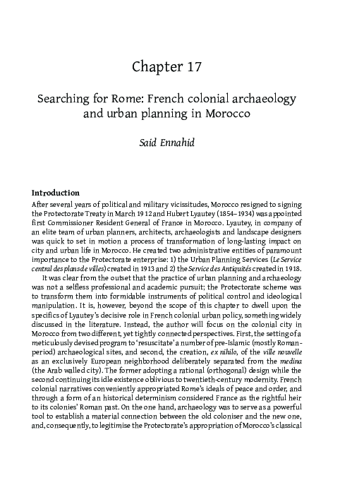 (PDF) Searching for Rome: French Colonial Archaeology and Urban ...