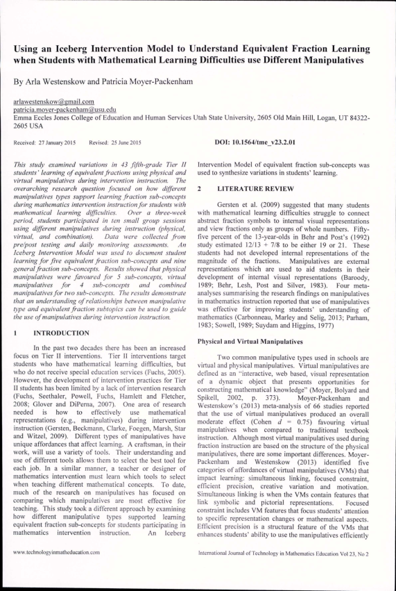 (PDF) Using an Iceberg Intervention Model to Understand Equivalent ...