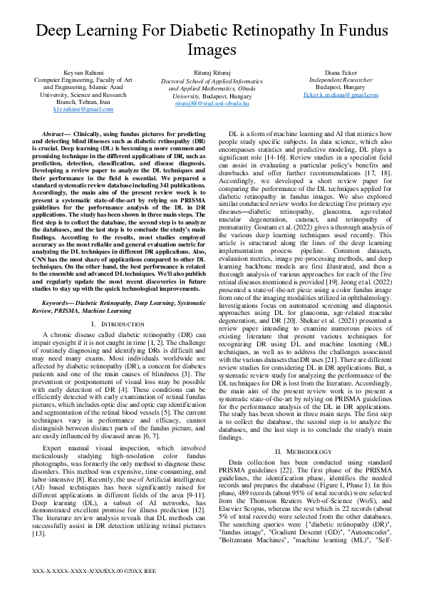 (PDF) Deep Learning For Diabetic Retinopathy In Fundus Images