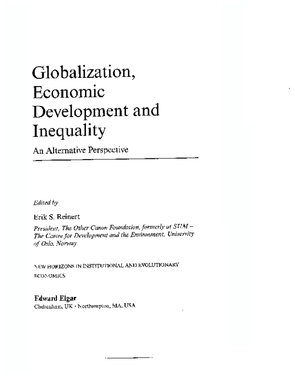 (PDF) Globalization, economic development and inequality: an alternative perspective