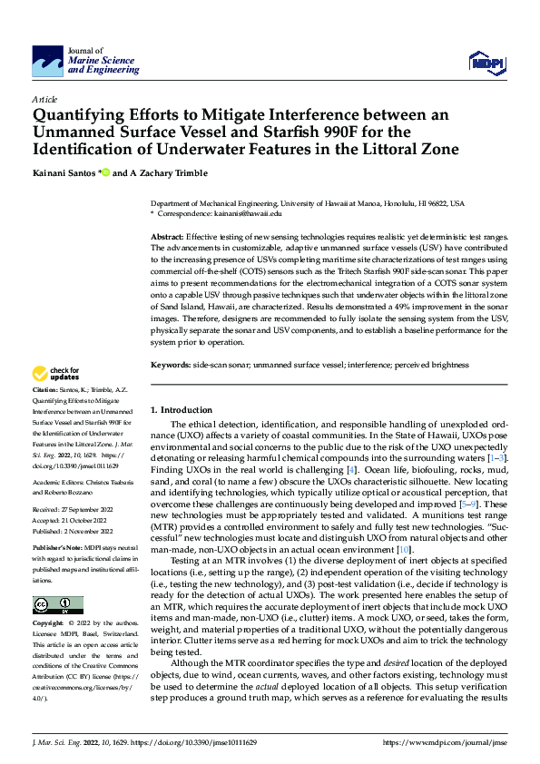 (PDF) Quantifying Efforts to Mitigate Interference between an Unmanned ...