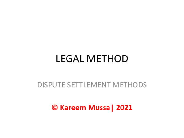 (PPT) Traditional Dispute Settlement Methods