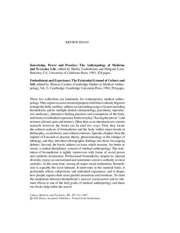 (PDF) Review Essay. Knowledge, Power and Practice: The Anthropology of ...