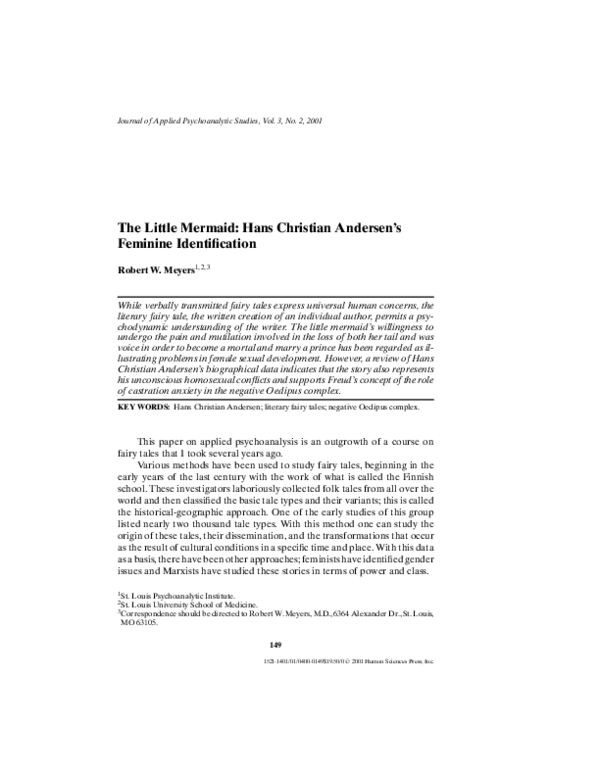 (PDF) The Little Mermaid: Hans Christian Andersen's Feminine Identification