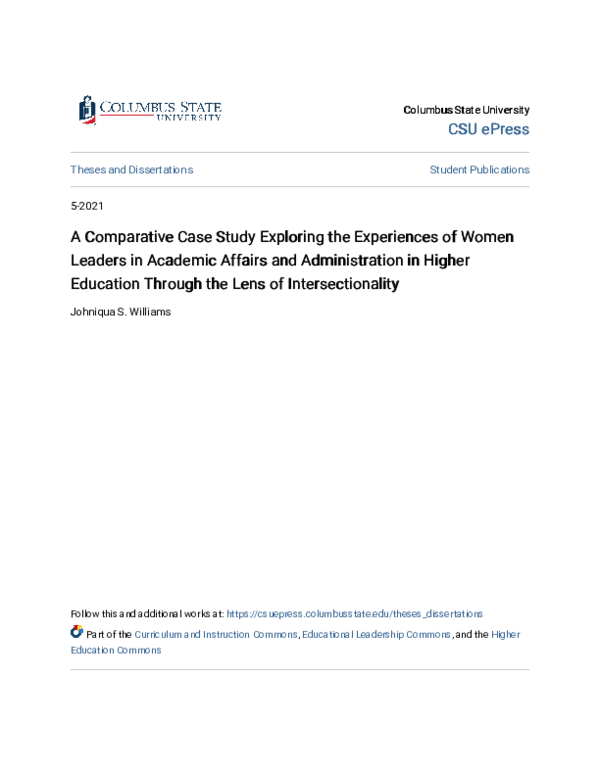 (PDF) A Comparative Case Study Exploring the Experiences of Women ...