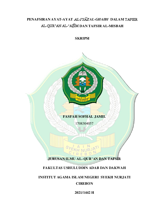 (PDF) Penafsiran Ayat-ayat Al-I’jaz Al- Ghaibi dalam Tafsir Al-Qur’an ... (PDF) Penafsiran Ayat-ayat Al-I’jaz Al- Ghaibi dalam Tafsir Al-Qur’an ...