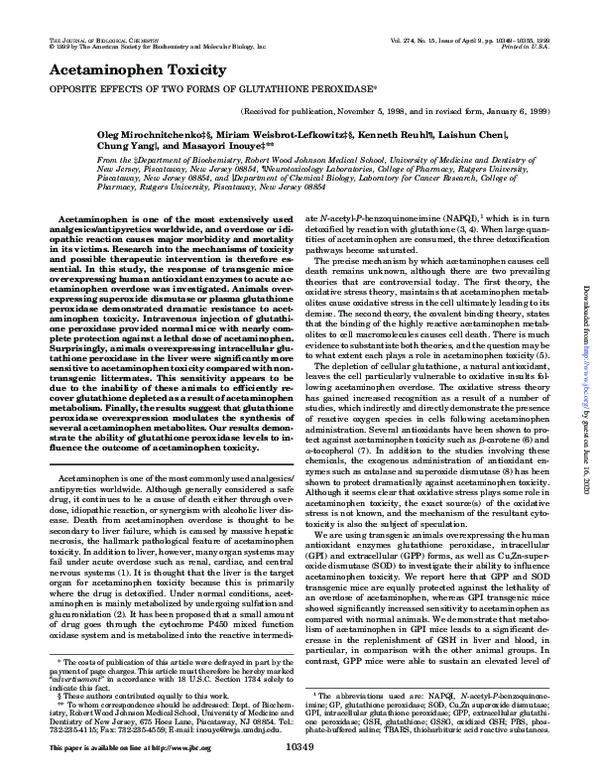 (PDF) Acetaminophen Toxicity | Laishun Chen - Academia.edu
