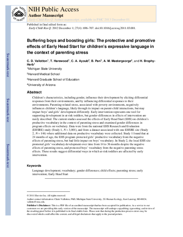 (PDF) Buffering boys and boosting girls: The protective and promotive ...