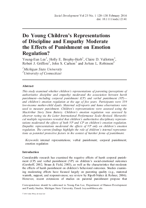 (PDF) Do Young Children's Representations of Discipline and Empathy ...