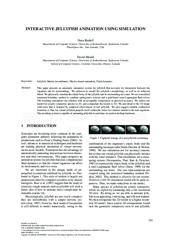 (PDF) Interactive Jellyfish Animation Using Simulation