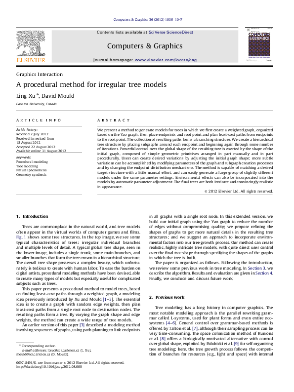 (PDF) A procedural method for irregular tree models