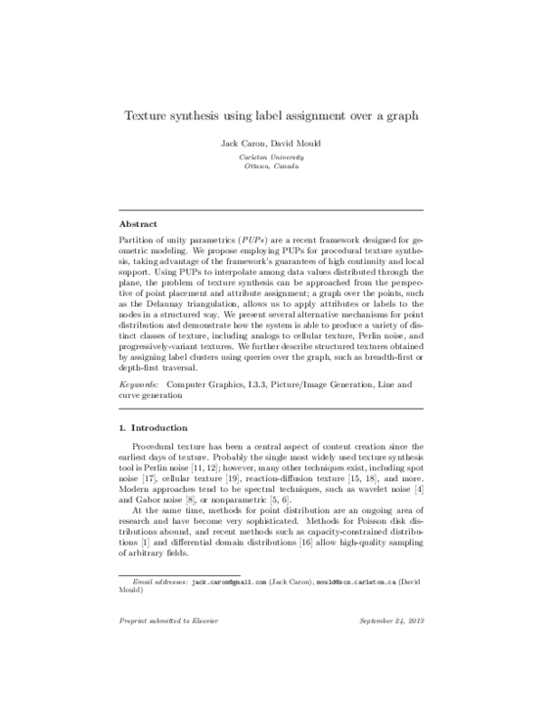 (PDF) Texture synthesis using label assignment over a graph