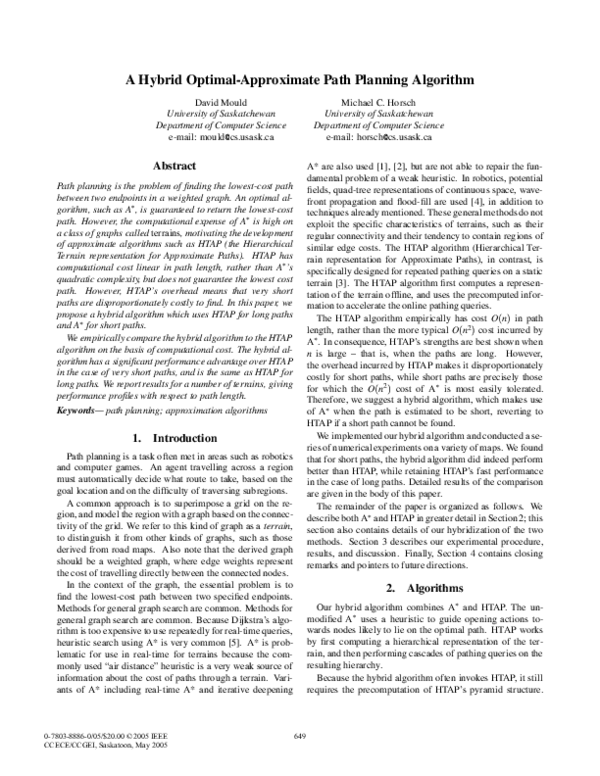 (PDF) A hybrid optimal-approximate path planning algorithm
