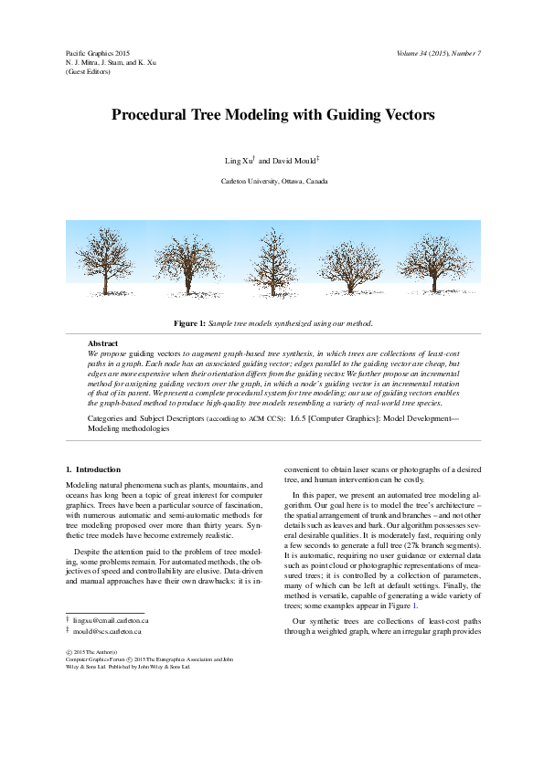 (PDF) Guiding Vectors for Graph-Based Procedural Tree Modeling