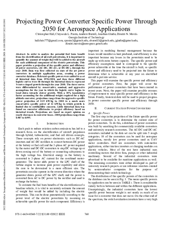 (PDF) Projecting Power Converter Specific Power Through 2050 for ...