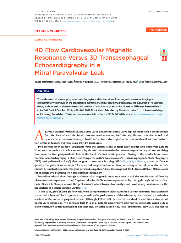 (PDF) 4D Flow Cardiovascular Magnetic Resonance Versus 3D ...