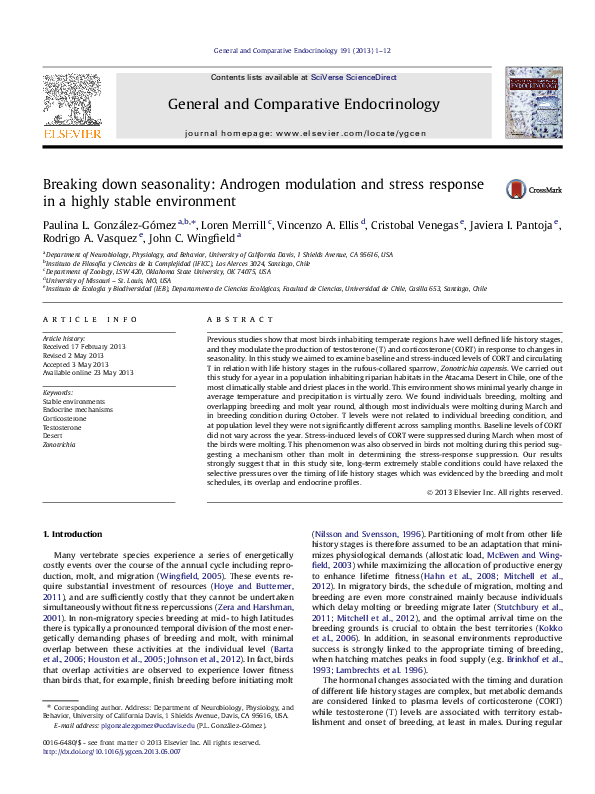 (PDF) Breaking down seasonality: Androgen modulation and stress ...