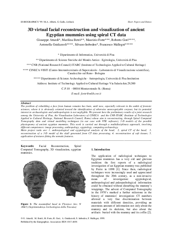 (PDF) 3D virtual facial reconstruction and visualization of ancient ...