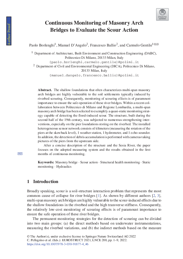 (PDF) Continuous Monitoring of Masonry Arch Bridges to Evaluate the ...