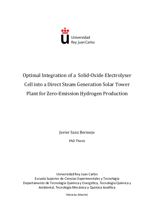 (PDF) Optimal integration of a solid-oxide electrolyser cell into a ...