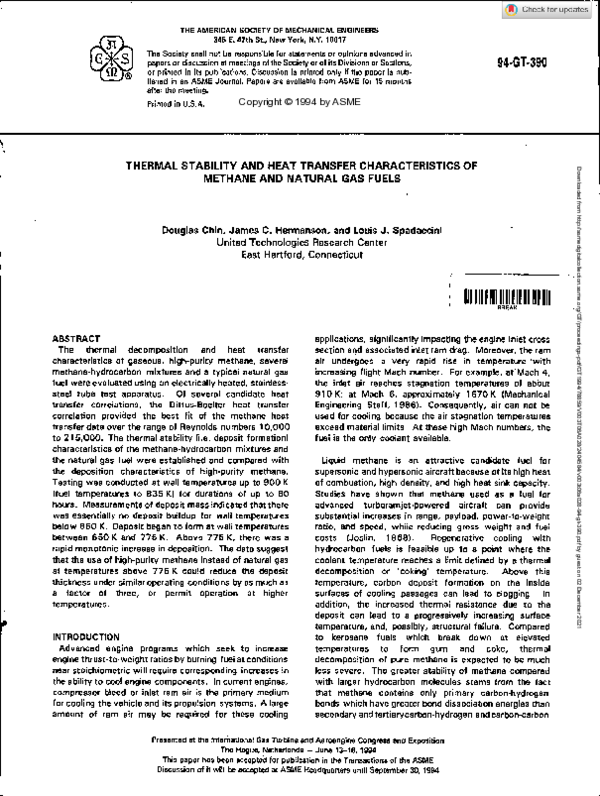 (PDF) Thermal Stability and Heat Transfer Characteristics of Methane ...