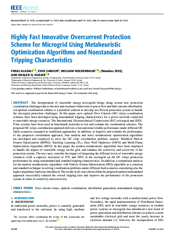 (PDF) Highly Fast Innovative Overcurrent Protection Scheme for ...
