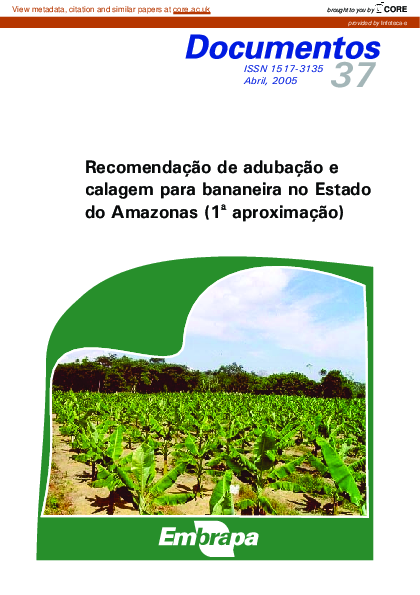 (PDF) Recomendação de adubação e calagem para bananeira no Estado a do ...