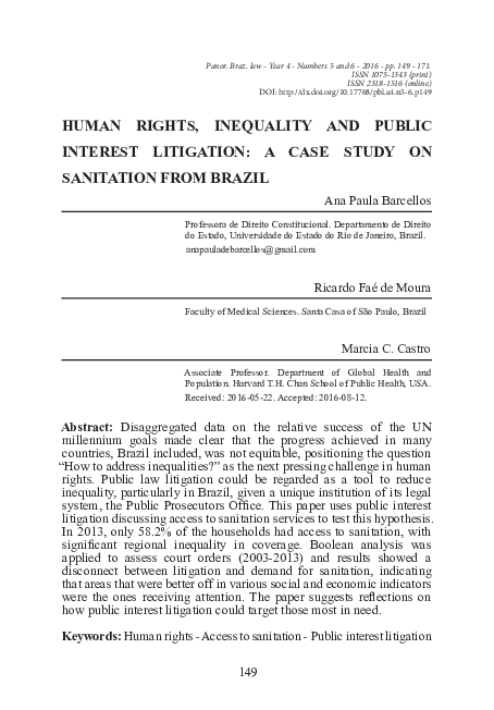 (PDF) Human Rights, Inequality and Public Interest Litigation: A Case ...