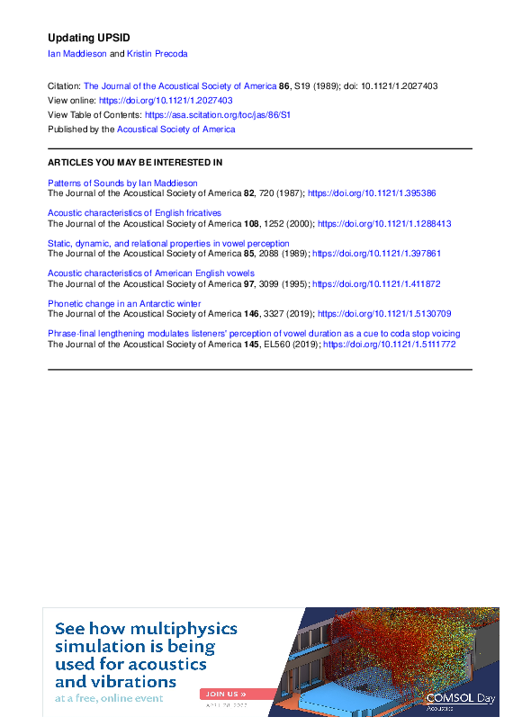 (PDF) Updating UPSID
