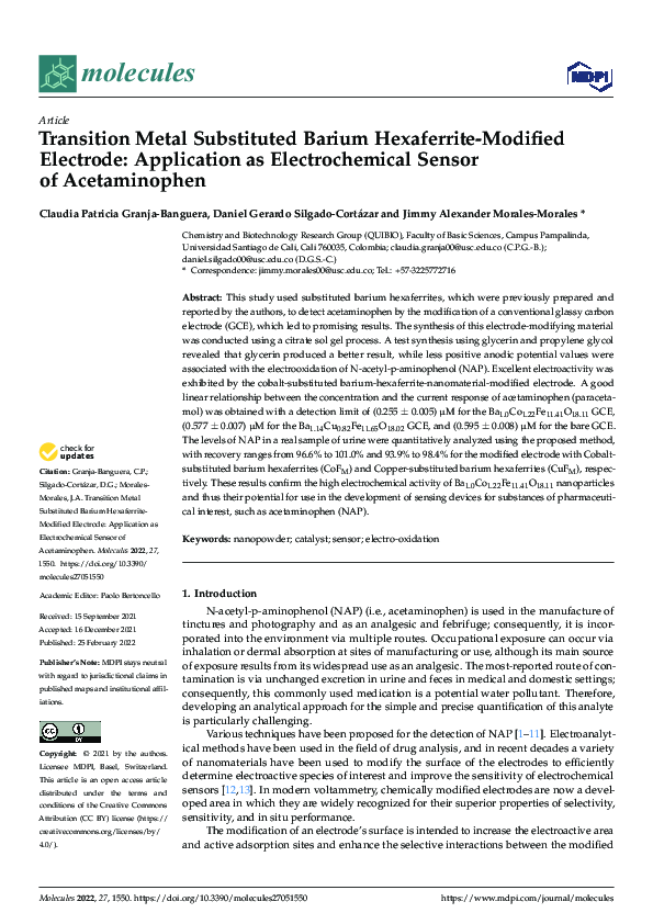(PDF) Transition Metal Substituted Barium Hexaferrite-Modified ...