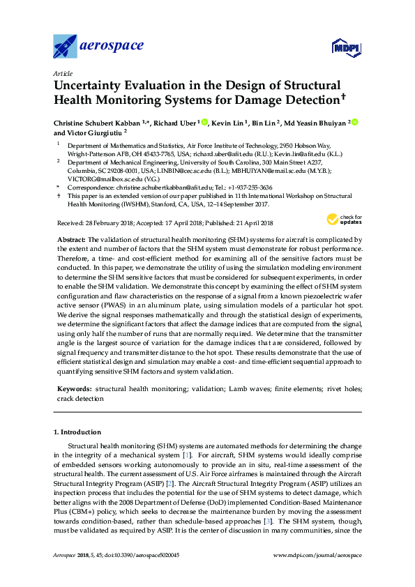 (PDF) Uncertainty Evaluation in the Design of Structural Health ...