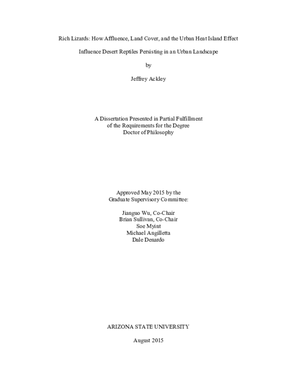 (PDF) Rich Lizards: How Affluence, Land Cover, and the Urban Heat ...