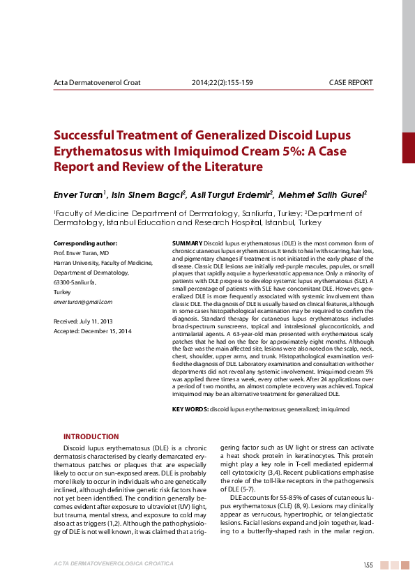 (PDF) Successful treatment of generalised discoid lupus erythematosus ...