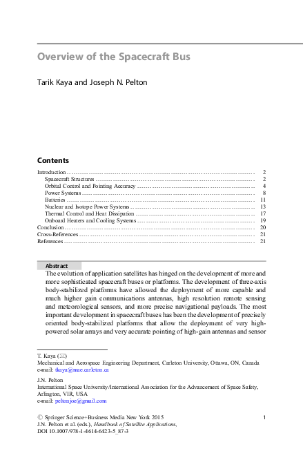 (PDF) Overview of the Spacecraft Bus