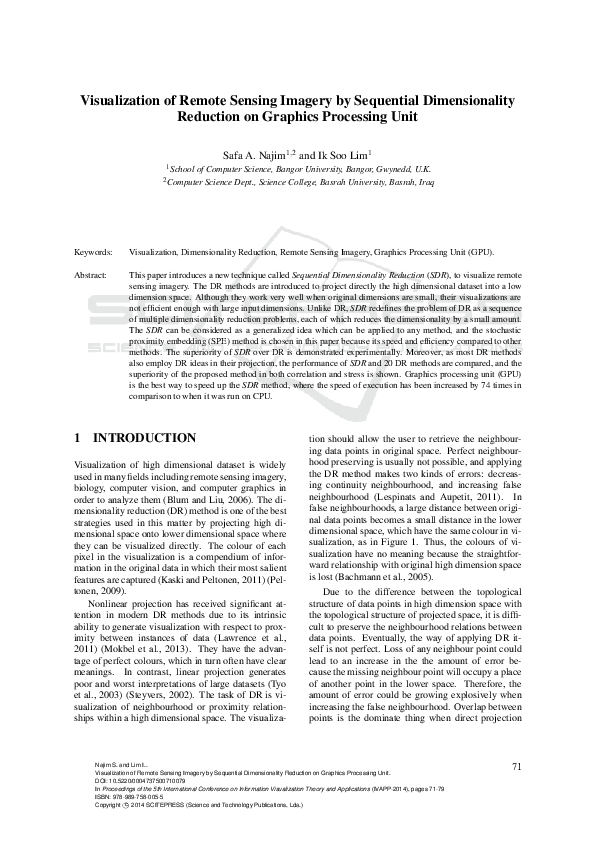 (PDF) Visualization of remote sensing imagery by Sequential Dimensionality Reduction on graphics ...