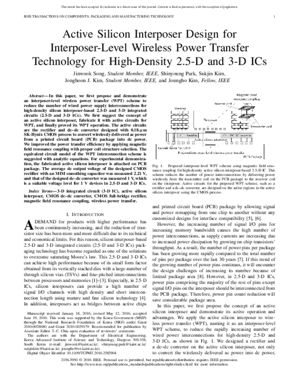 (PDF) Active Silicon Interposer Design for Interposer-Level Wireless ...
