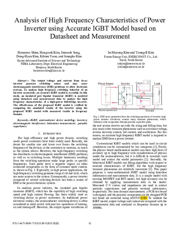 (PDF) Analysis of high frequency characteristics of power inverter ...
