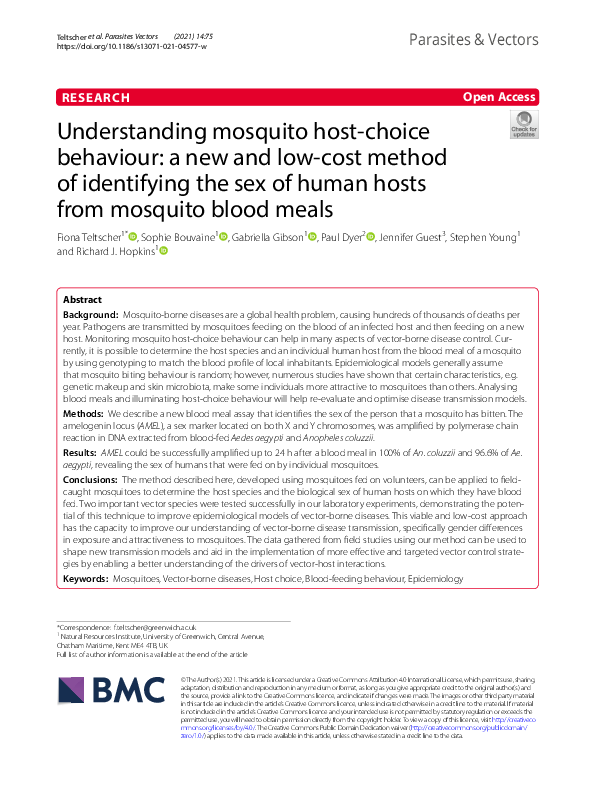 (PDF) Understanding mosquito host-choice behaviour: a new and low-cost ...