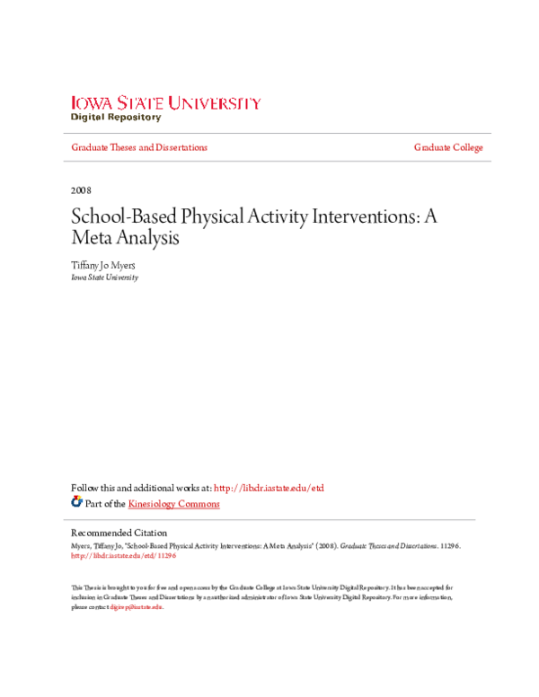 (PDF) School-Based Physical Activity Interventions: A Meta Analysis