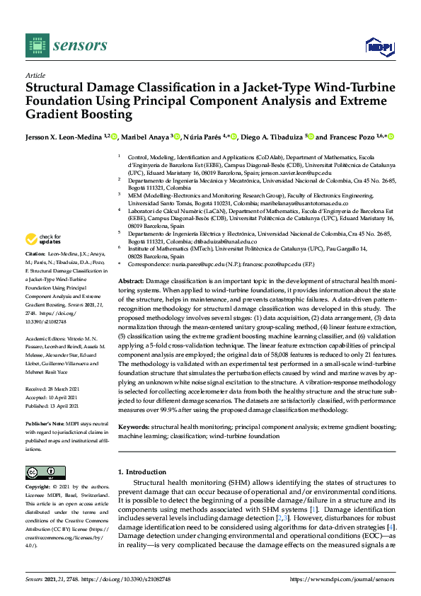 (PDF) Structural Damage Classification in a Jacket-Type Wind-Turbine ...