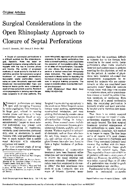 (PDF) Surgical Considerations in the Open Rhinoplasty Approach to ...