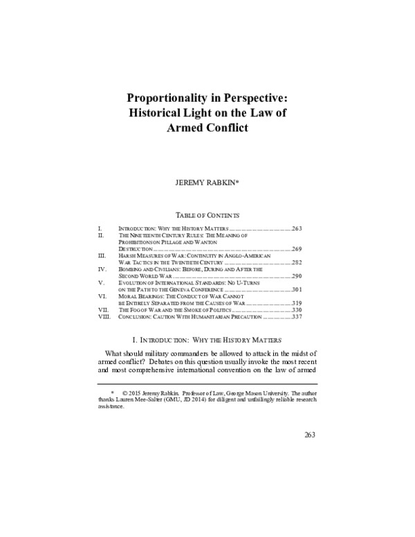 (PDF) Proportionality in Perspective: Historical Light on the Law of ...