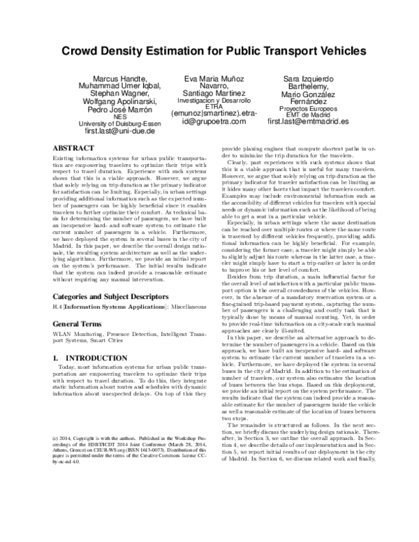 (PDF) Crowd Density Estimation for Public Transport Vehicles