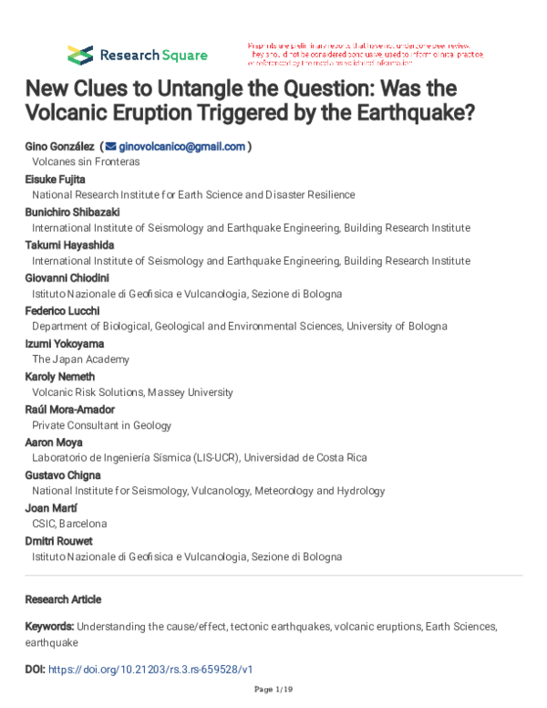 (PDF) New Clues to Untangle the Question: Was the Volcanic Eruption ...
