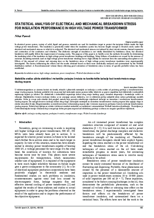 (PDF) Statistical analysis of electrical and mechanical breakdown stress for insulation ...