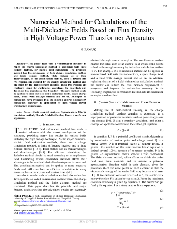 (PDF) Numerical Method for Calculations of the Multi-Dielectric Fields Based on Flux Density in ...