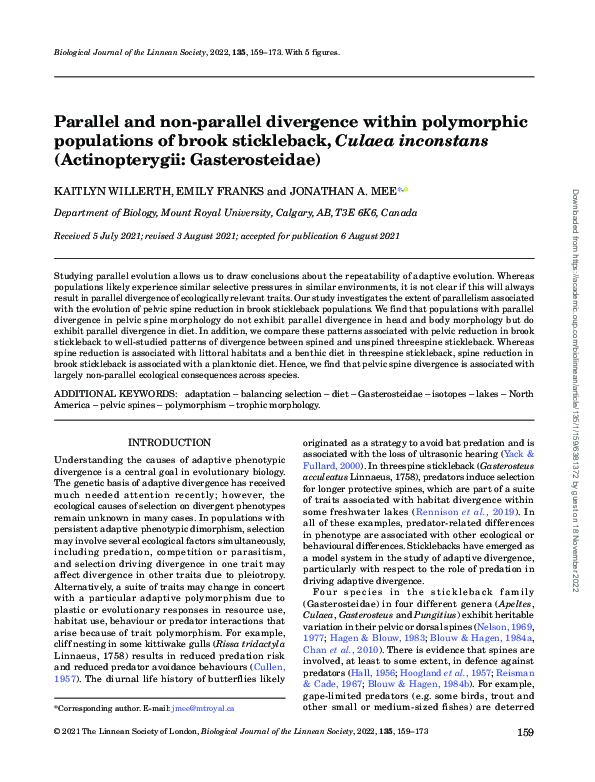 (PDF) Parallel and non-parallel divergence within polymorphic ...
