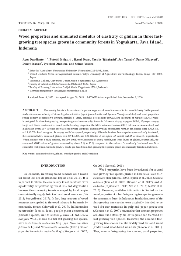 (PDF) Wood properties and simulated modulus of elasticity of glulam in ...