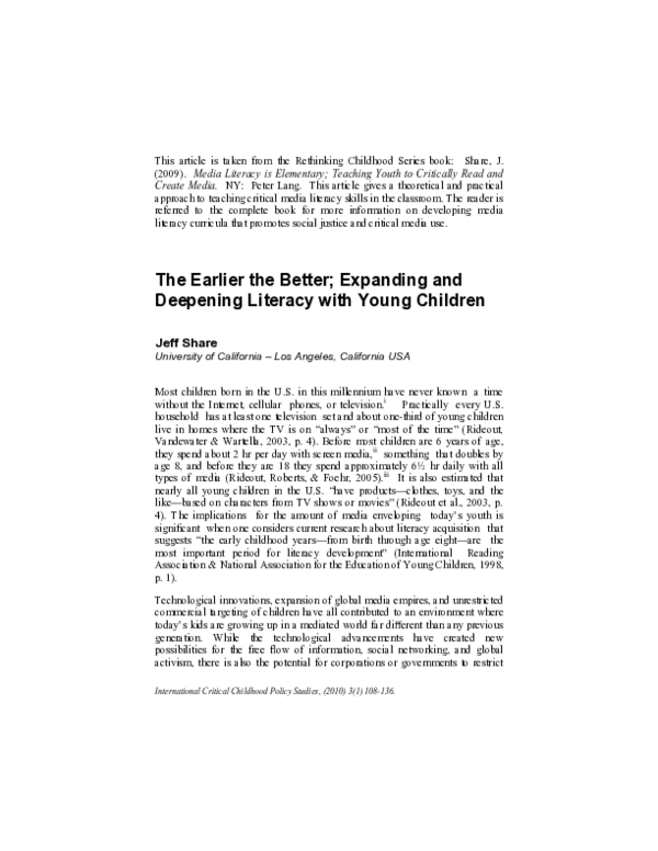 (PDF) Chapter 5. The Earlier the Better: Expanding and Deepening ...