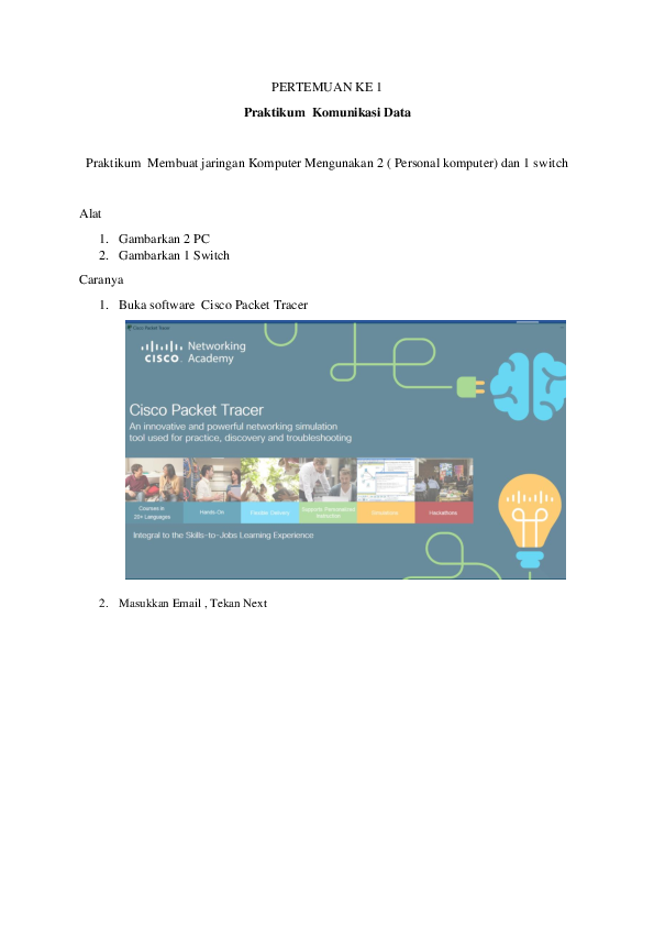 Pdf Praktikum Ke 1 Komunikasi Data